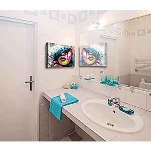 gbagutao Abstract Canvas Art Wall Decor Sexy Girl Lips Pop Art Canvas Prints Modern Canvas Art Wall Paintings for Living Room Bedroom Office Home Decoration