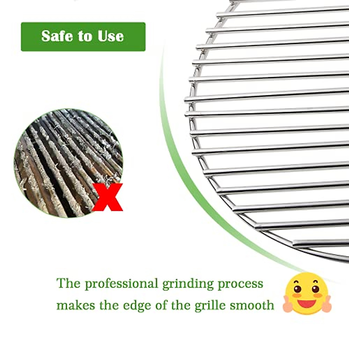 OLIGAI Cooking Grill Grates for Medium Big Green Egg,Stainless Steel Round Wire Grill Grate,Cooking Grate Replacement for Most Barbecue Ceramic Grill and Smoker 15.5“ for M BGE