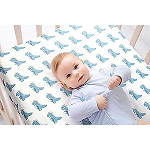 4 Pack Soft Baby Boy Crib Sheets for Standard Crib Mattress Dinosaur Star Cloud Soft Polyester Neutral Unisex Fitted Crib Sheets Set for Baby Boys