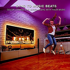 LED Lights for TV 65 Inch, TV LED Backlight, 15ft LED TV Lights for 45-75 Inch, RGB LED Strip Lights with Remote, Bluetooth APP, USB Powered Music Sync TV LED Lights for Bedroom, Gaming Room Decor