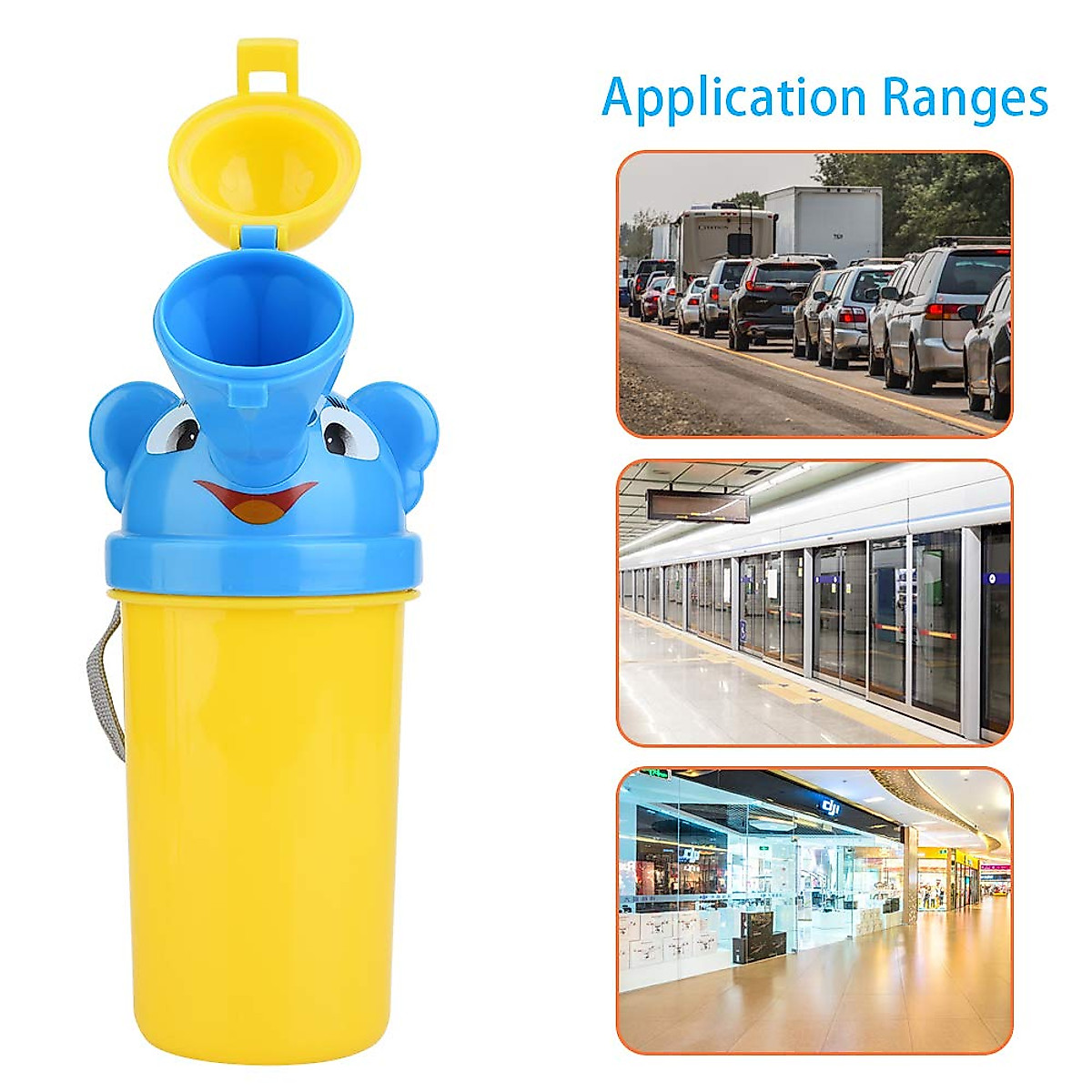 Pee Bottles, Reusable Upgrade Portable Urinal Potty, Baby for Baby Kids Car Travel Pee Training(Yellow, Prince)