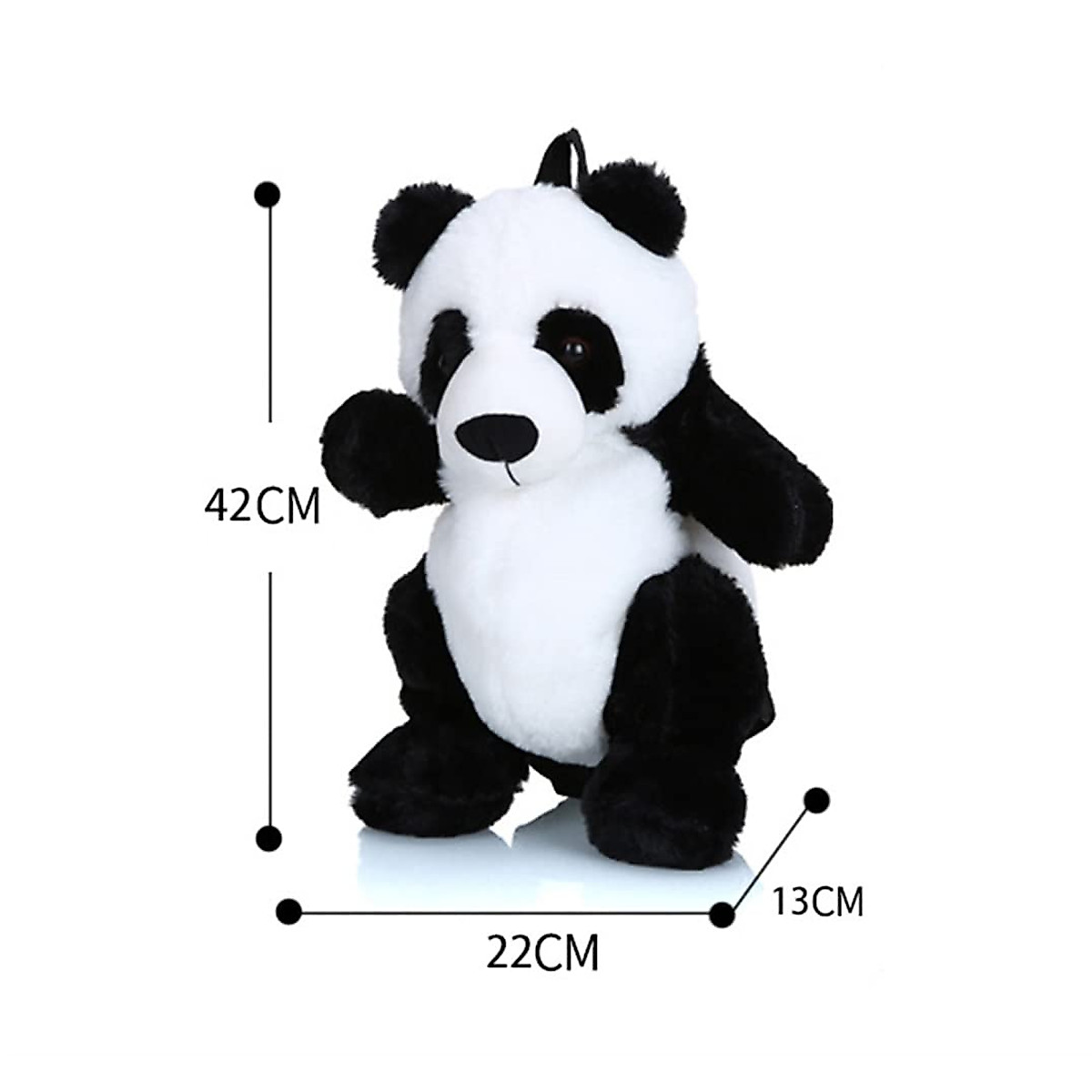 WYIKE Casual Animal Backpack Panda Backpack Cartoon Plush Small Backpack (White/Black-1)