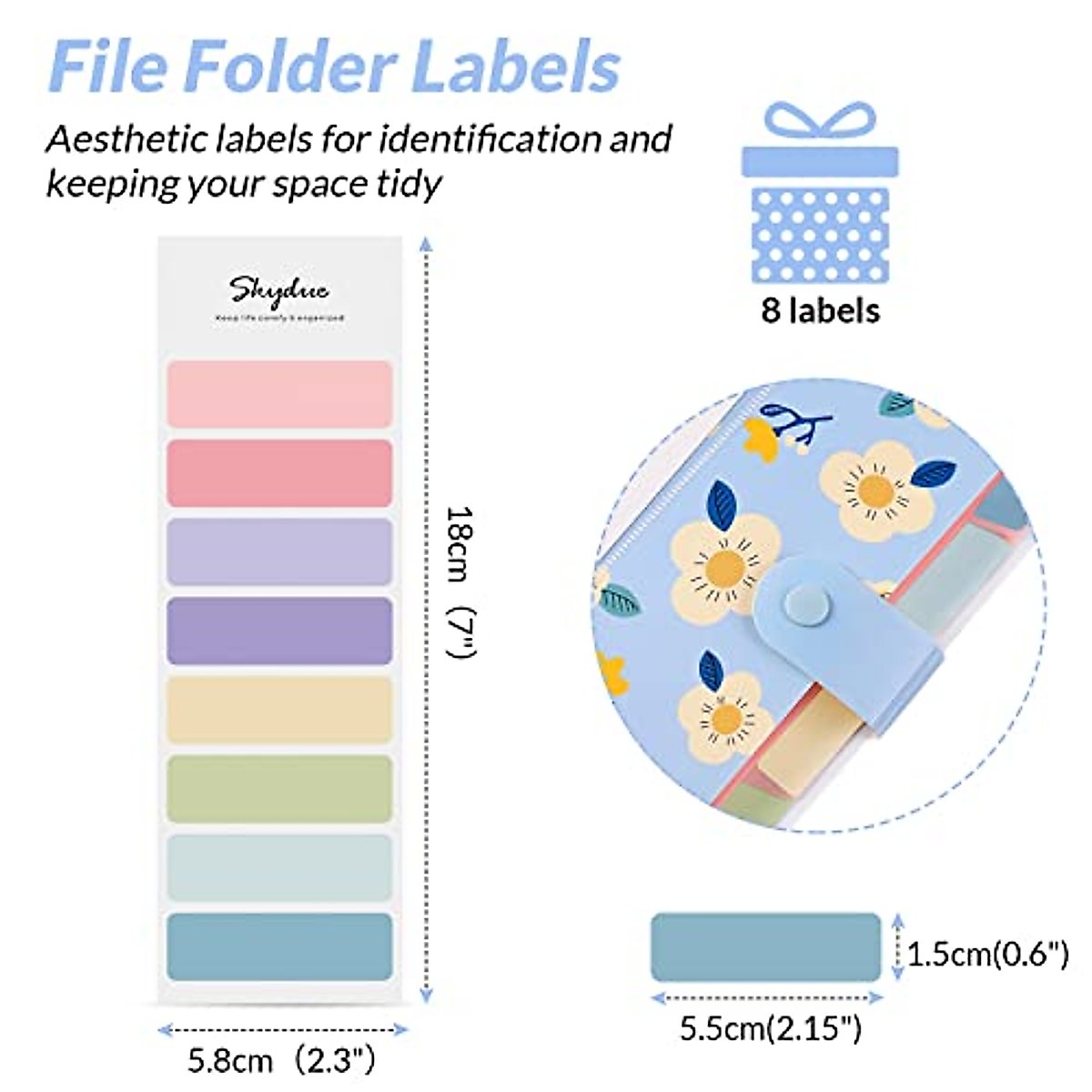 SKYDUE Expanding File Folders with 8 lables, Floral Printed Accordion Document Folder Organizer US Letter Size