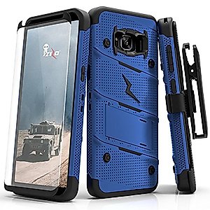 Samsung Galaxy S8 Plus Case, Zizo [Bolt Series] w/ [Galaxy S8 Plus Screen Protector] Kickstand [12 ft. Military Grade Drop Tested] Holster Clip - S8+