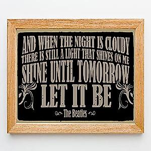 The Beatles-"Let It Be" Song Lyrics Art -10 x 8" Vintage Replica Sign Print-Ready to Frame. Retro Music Decor for Home-Office-Studio-Cave! Perfect Gift for Beatles Fans! Printed on Photo Paper.
