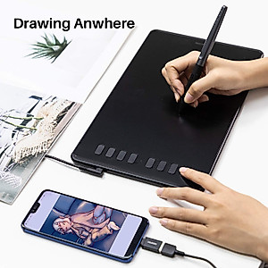 Huion Inspiroy H950P Graphics Drawing Tablet with Tilt Feature Battery-Free Pen 8192 Pressure Sensitivity and 8 User-Defined Shortcuts,Compatible with Mac, Linux(Ubuntu), Windows PC, and Android
