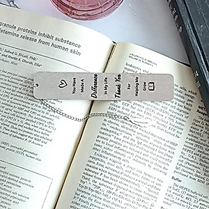 Appreciation Gifts for Teachers Mentor Teaching Assistant Boss Book Lovers Readers Thank You for Helping Me Grow Metal Bookmarks Appreciation Week First Last Day of School Graduations