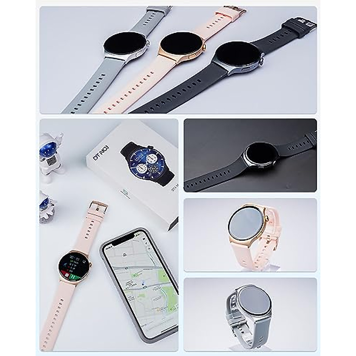 FILIEKEU Smart Watch for Men Women 1.5 Inch Screen Blood Pressure Oxygen Sleep Monitor Bluetooth Call Smart Watches IP68 Waterproof Fitness Tracker Smartwatch for Android iPhone Black