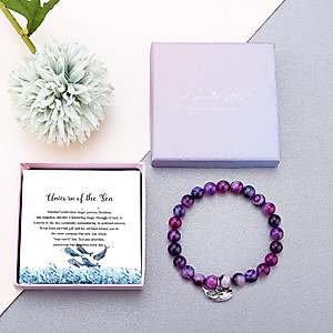 ARHTF Narwhal Bracelet Narwhal Unicorn of The Sea Aquamarine Beads Narwhal Jewelry for Women Daughter Girlfriend Narwhal Lovers Gift (purple narwhal)