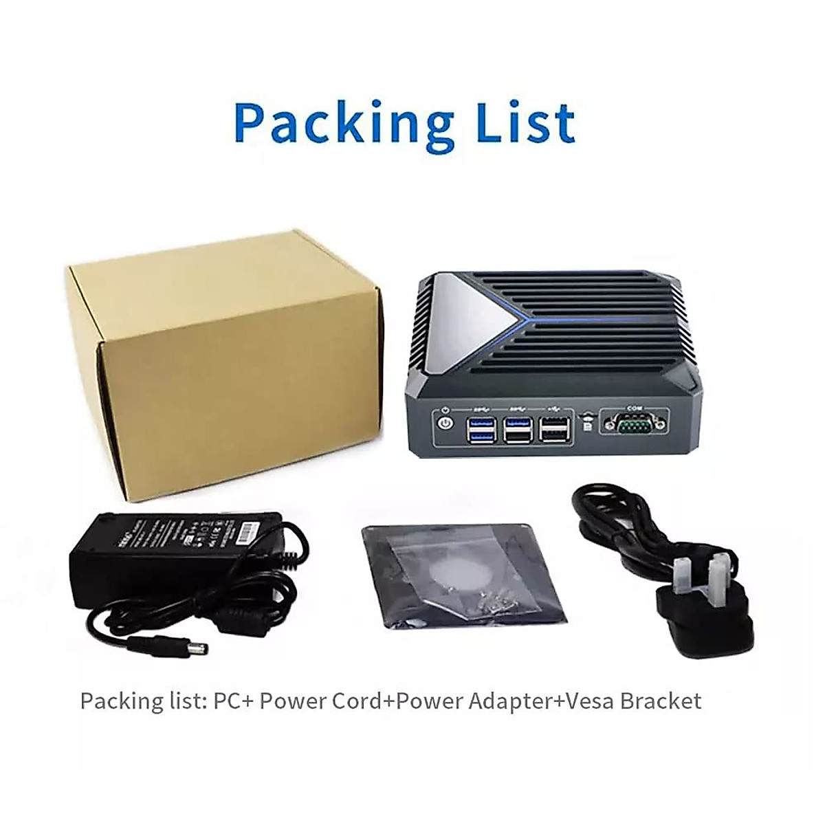 Micro Firewall Appliance 3 Intel I225-V 2.5GbE NIC Ports Fanless Mini PC, Intel Celeron J6412 Quad Core, Support AES-NI,TPM2.0 2xDP 1xHDMI 1xCOM 6xUSB, 16GB DDR4,256GB M.2 SSD