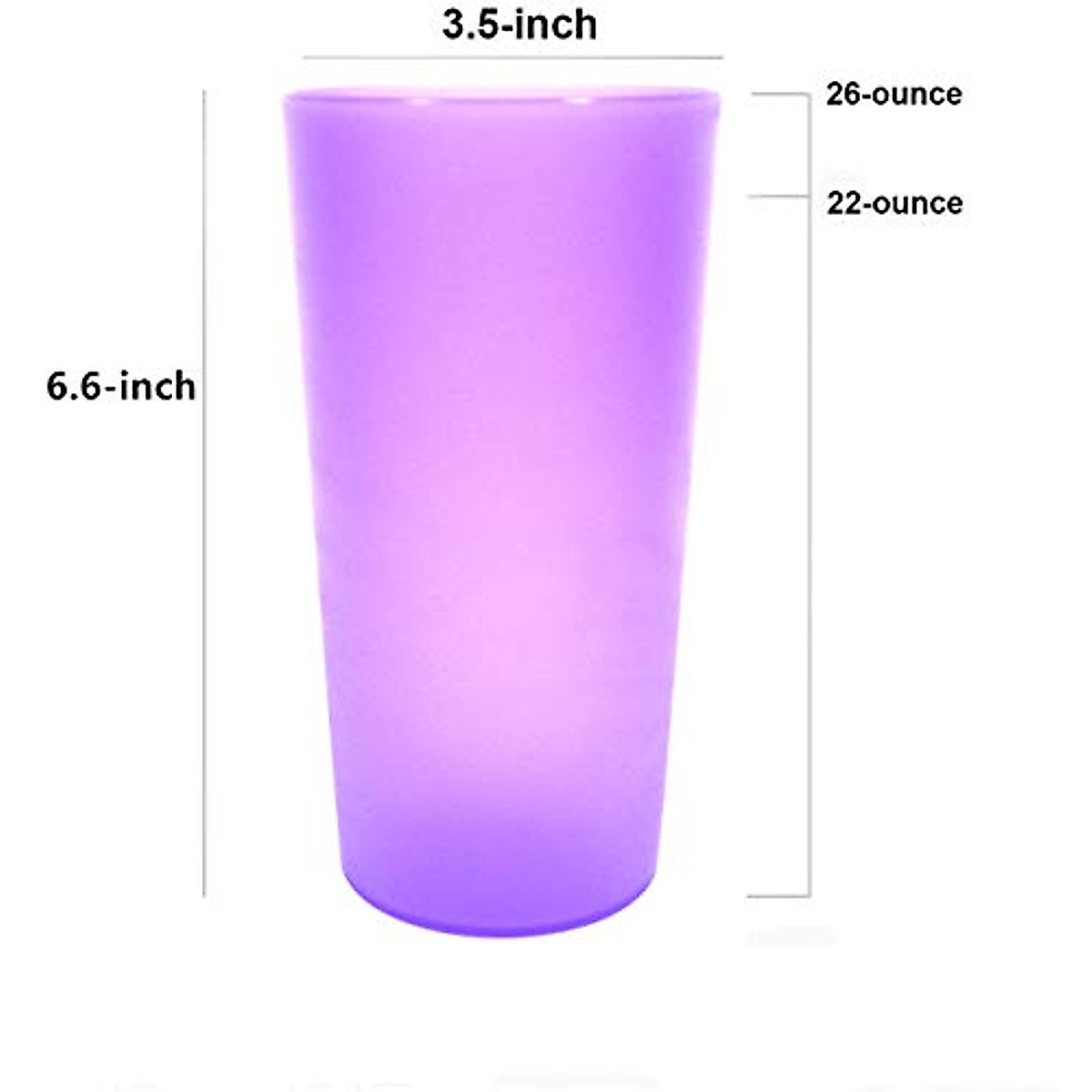 Unbreakable 26-ounce Plastic Tumbler Drinking Glasses, Set of 12 Multicolor, Bright Color- Dishwasher safe, BPA Free