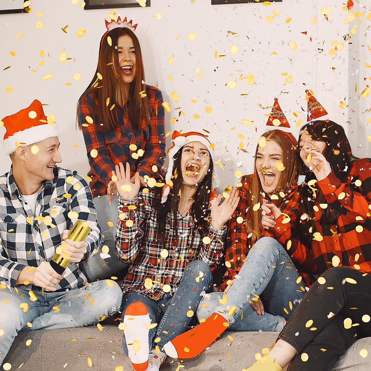 Small Confetti Cannon 24 Pack Mini Confetti Poppers Gold Party Poppers Confetti Small Party Confetti for Kids Ideal for Weddings Birthdays Graduations Baby Shower Christmas New Years (Gold)