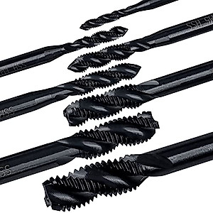 Yakamoz 7 Pcs Nitriding Coated Spiral Flute Tap Set Metric Thread Taps M3 M4 M5 M6 M8 M10 M12 Machine Screw Tap and Drill Tapping Threading Tool