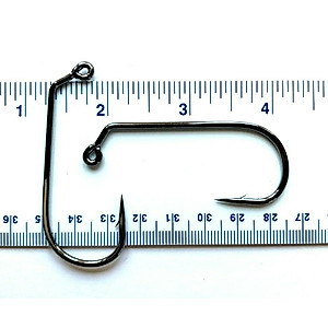 50 Gerry's Tackle 32824 2X Strength Black Nickel 60 Degree Round Bend Jig Hooks sz 6/0