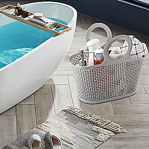 Lawei 4 Pack Shower Caddy Baskets with Handle - Bathroom Shower Tote Basket, Shower Caddy Bins Organizer for Holds Shampoo, Conditioner, Soap, Cosmetics, Beauty Products