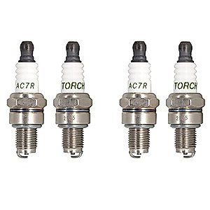 4PK TORCH AC7R Spark Plug Replace for Husqvarna 581362301, for NGK 3066/CMR7H,for Champion 965/RZ7C RZ7CT10, for Brisk TR14C TR14S, for Autolite 4194, for Tanaka 018-16005-20, for Torch CMR7H, OEM