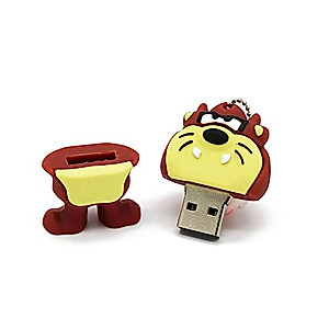 2.0 Tasmanian Devil Brown Animal 64GB USB External Hard Drive Flash Thumb Drive Storage Device Cute Novelty Memory Stick U Disk Cartoon