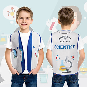 10 Pcs Kids Dress Up Vest Children Role Play Vest Career Costume for Dramatic Pretend Play Party Supplies, 17 x 13.8 Inches(Cool Style)