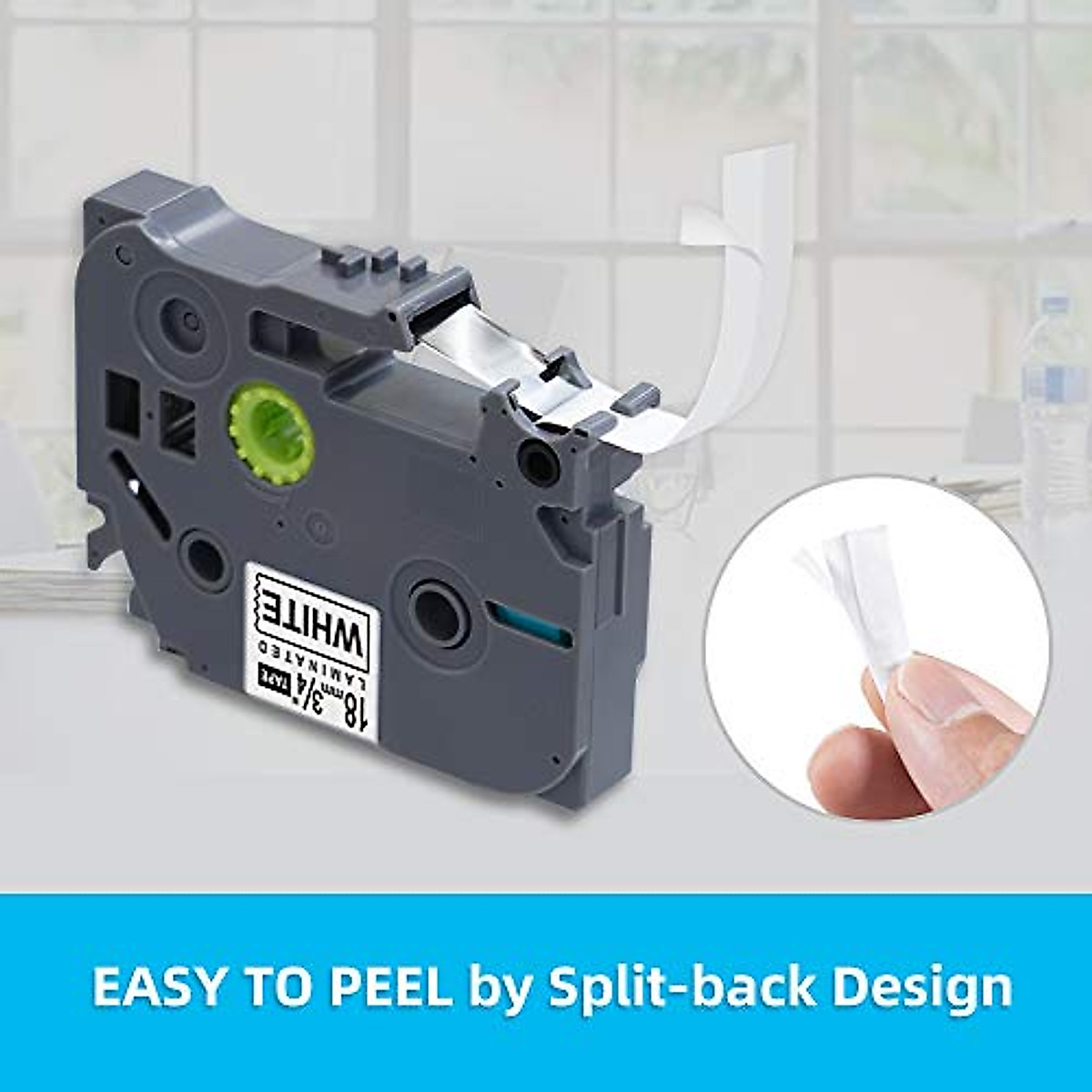 HOCALORT Label Tape Compatible with Brother Ptouch Label Maker Refills Tze241, Tz Tape 18mm Black on White Replacement for Brother P Touch Labeler Tape Use for Brother PT-D400AD PT-D600, 3-Pack