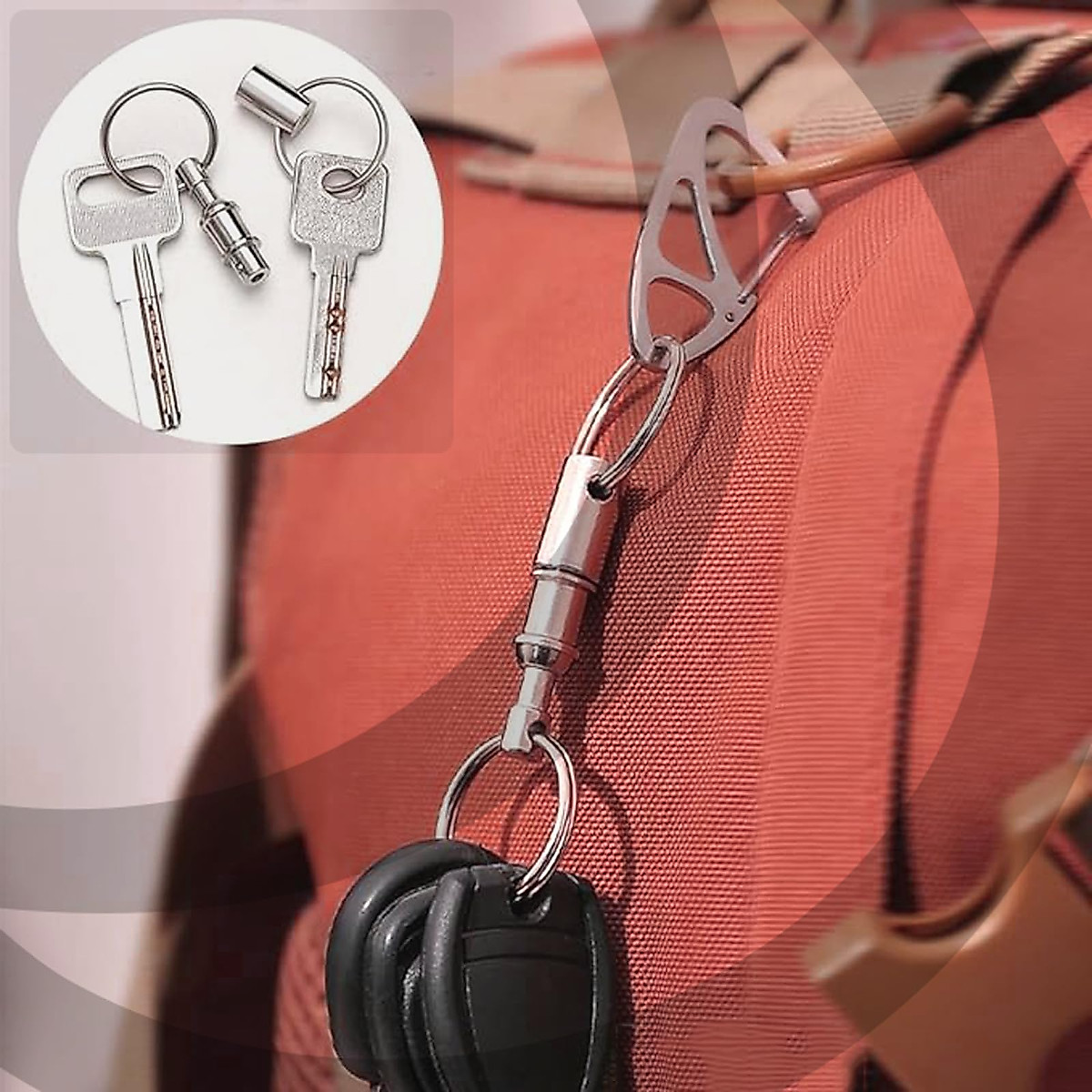 Maituifos 4 Pcs Quick Release Keychain-Detachable Pull Apart Keychain(Silver) Detachable Pull Apart Key Rings Keychains