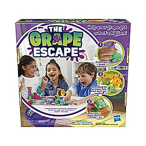 Hasbro Gaming Grape Escape Board Game for Kids Ages 5 and Up, Fun Family Game with Modeling Compound