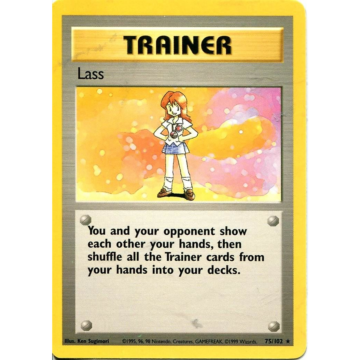 Wizards of the Coast Pokemon Base Set Rare Card #75/102 Lass