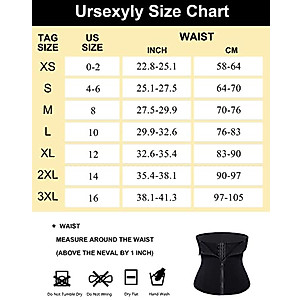 URSEXYLY Women Waist Trainer Corset Zipper Hook Shapewear Double Control Body Shaper Tummy Control Waist Cincher (XS, Black)