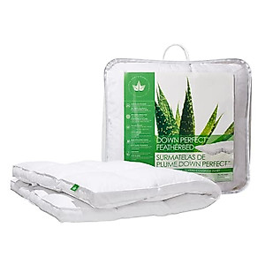 Canadian Down & Feather Co. - Down Perfect Feather Bed Queen Size - 255 TC Shell 100% Cotton Mattress Topper - Oeko TEX Certified