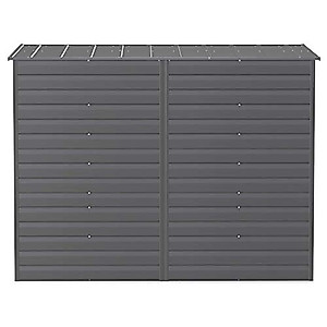Arrow Shed Select 8' x 4' Outdoor Lockable Steel Storage Shed Building, Charcoal
