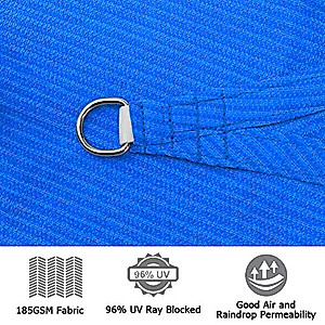 iCOVER Sun Shade Sail Canopy 16'5"x16'5"x16'5", 185GSM Fabric Permeable Pergolas Top Cover, for Outdoor Patio Lawn Garden Backyard Awning, Blue