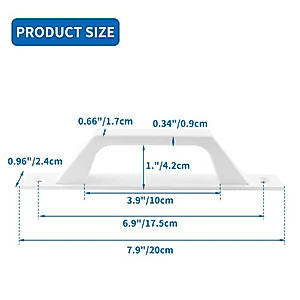 Jiozermi 2 Pack Sliding Barn Door Handle, 7.9 Inch Gate Door Handle, Aluminium Alloy Door Pull Handle for Sliding Barn Door Gate Cabinet Closet Drawer Garage Shed, Silver White