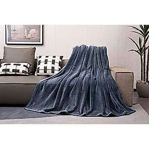 Mellowdy Extra Thick Hearty Plush Flannel Blanket (Dark Grey, 90x90) - 500GSM Queen Size Warm Blanket for Winter, Fall | Soft, Fluffy, Cuddly, Perfect for Bed, Oversized Throw for Couch, Sofa