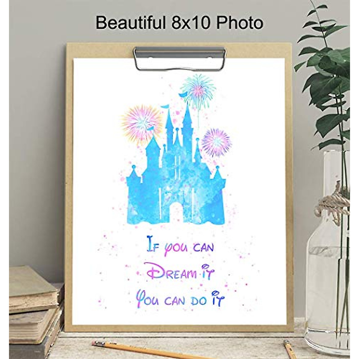 World Castle Inspirational Quote Wall Decor Set -Motivational Room Decoration Wall Art - Poster Print for Boy, Girl Kids Bedroom - Gift for Women and Fans - 8x10 Unframed print