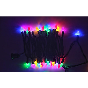 FY LTD Strawberry 18 ft 2pcs*LED50 Colored Christmas Light String C3 Light Decoration Christmas Tree Decoration Courtyard Garden Decoration Indoor and Outdoor Decoration(Multi-Colored, 2)