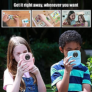 Shanrya Kids Digital Camera, Children Toy Camera Built in Microphone 12 MP Anti Skid for Kids for Boys and Girls(Blue)