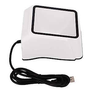 Ultra Decoding Fast Response Automatic QR Scanner White Desktop ABS USB for Mobile Payment