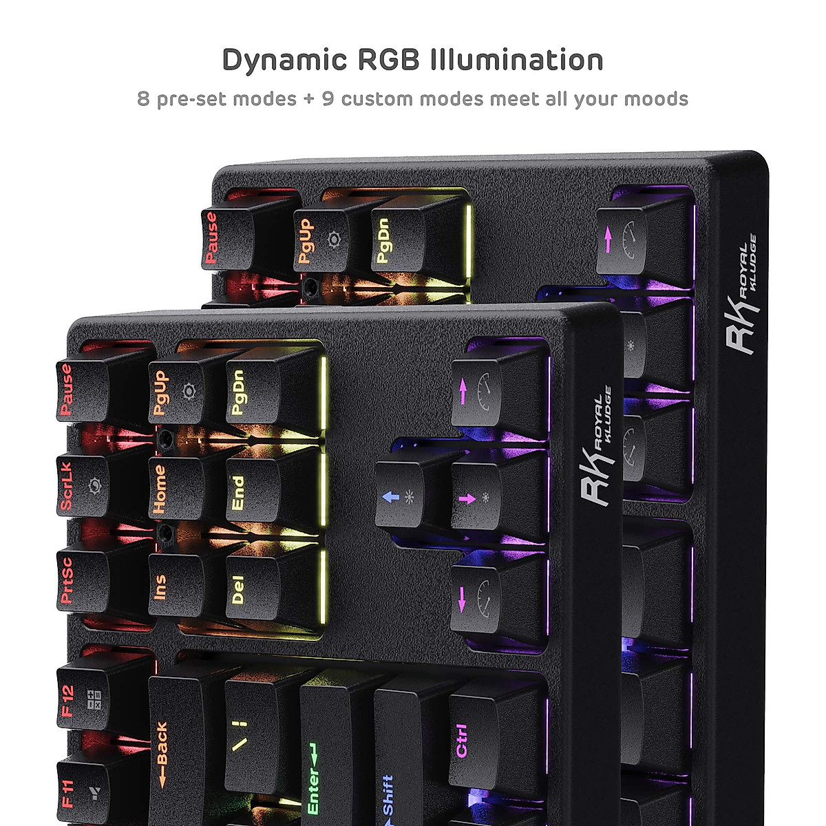RK ROYAL KLUDGE RK87 Sink87G RGB Wireless TKL Mechanical Gaming Keyboard, 87 Keys No Numpad Tenkeyless Compact 2.4G Wireless Keyboard with Tactile Brown Switches, Exceptional Macro Settings