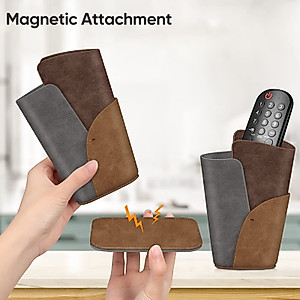 Fintie Eyeglasses Holder - Anti-scratch Premium Vegan Leather Glasses Stand Case for Desk or Nightstand, Vintage Brown