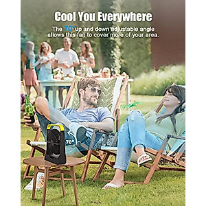 8-inch 10400mAh Battery Operated Fan(up to 28Hrs work time) - Portable Fan Rechargeable - USB Personal Desk Fan - Battery Powered Fan use for Bedroom, Desktop, Table, Office, Camping, and Outdoor