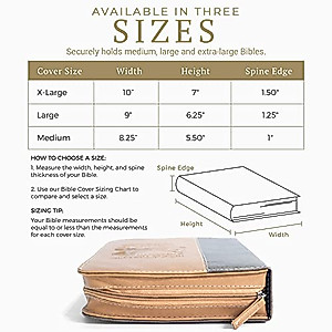 Divinity Boutique Bible Case for Men and Boys - Extra-Large Faux Leather Bible Cover for Church, Study, Travel - Fits Books up to 10” x 7.5” x 1.5”