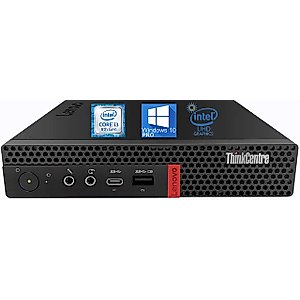 Lenovo ThinkCentre M720q Tiny Desktop Computer, Intel i3-8100, 16GB RAM, 1TB NVMe, 4K Monitor Support DisplayPort, HDMI, AC Wi-Fi, Bluetooth - Windows 10 Pro (Renewed)
