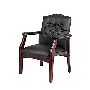 Boss Office Products Ivy League Executive Guest Chair, Vinyl, Black