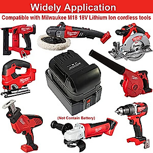 Battery Adapter for Makita 18V Lithium Battery BL1830B BL1850B BL1860B Convert to Milwaukee 18V M18 Lithium Battery, Converter Use for Milwaukee 18-Volt M18 Lithium Ion Cordless Tool