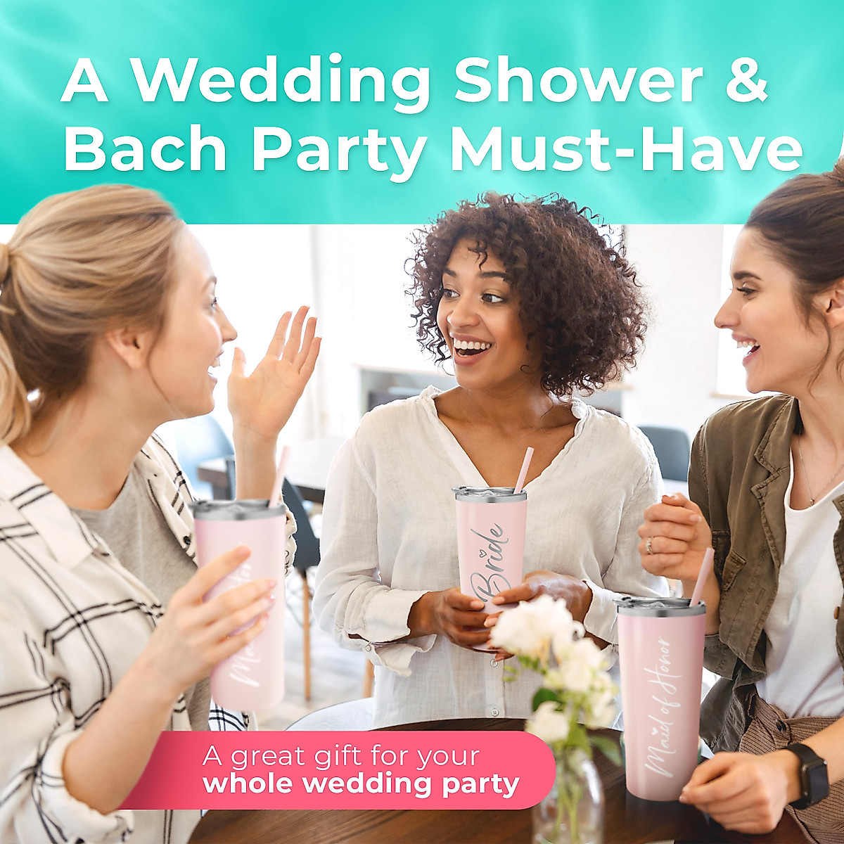 SassyCups Bride Tumbler Cup | Vacuum Insulated Stainless Steel Drink Cup for Bride to Be Gifts | Bridal Shower Gift | Bachelorette Gifts | Engagement Gifts | Valentines Day Gifts