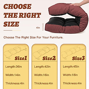 Focuprodu Bench Cushions. Non-Slip Pile Bench Cushion for Indoor and Outdoor in Multiple Scenarios.45x18 Inch Bench Cushion Ideal Cushion for Benches, Sofas and Raised Windows. (36x14x4, Burgundy)