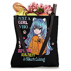 Just A Girl Who Loves Anime Ramen And Sketching Teen Girl Tote Bag