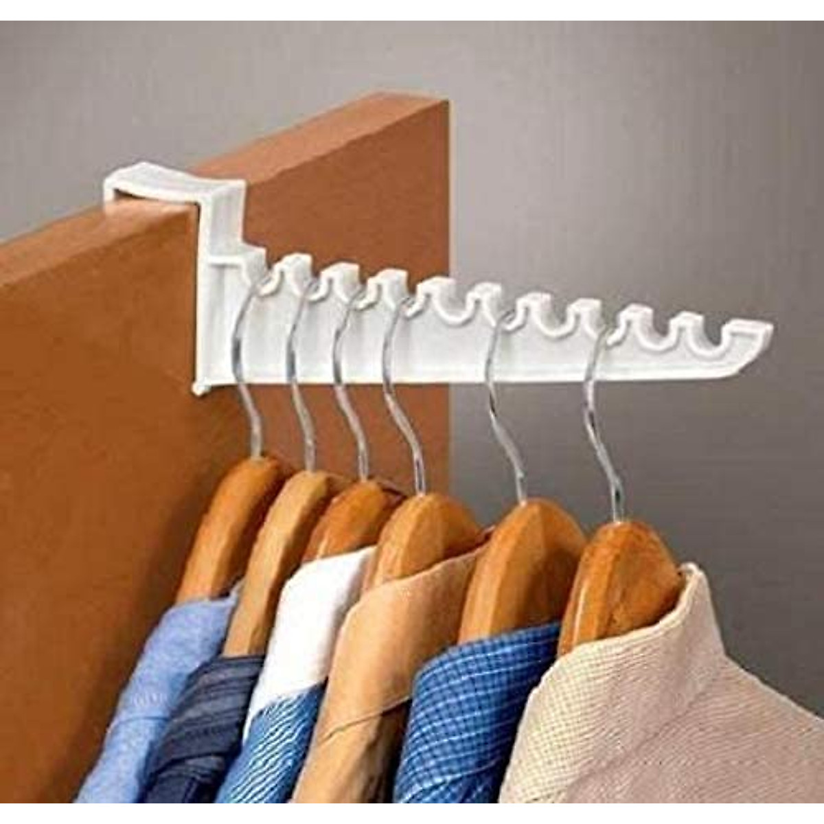 2 Pack Over the Door Valet Hook Space Saver Holds 10 Hangers Hanging System Closet Storage Organizer Laundry Ironing Rack Suits - Coats - Dresses Shirts Robes Closet Multi Purpose Hook