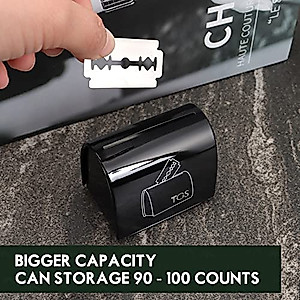 THE GROOMING SOCIETY Razor Blade Storage Bank,Safety Razor Blade Disposal Case,DE Blade Mail Box,for Storaging Used DE Safety Razor Blade (Black)