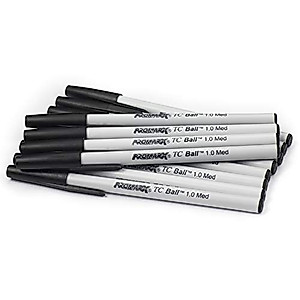 Kittrich Corporation Promarx TC Ball Premium Medium Ballpoint Stick Pens, 1.0 mm, Black Ink, 12 count