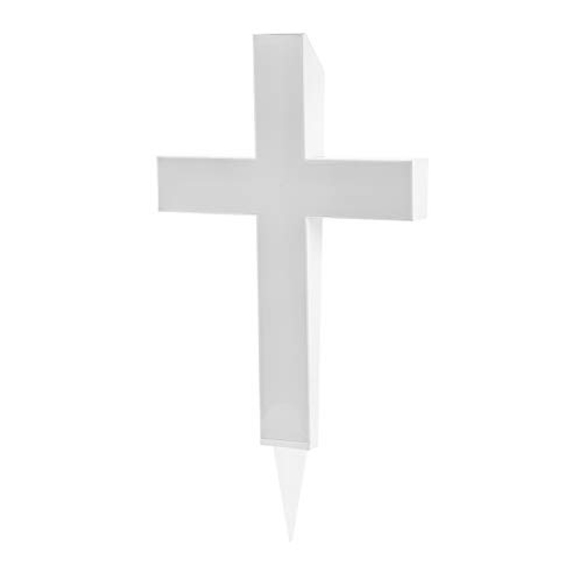 Lighted White Garden Cross, Solar Lighted Cross 13.75 Inches High x 9.75 Inches Wide